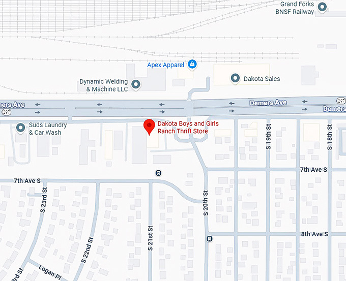 16. dakota boys and girls ranch thrift store (2017 demers ave c) map