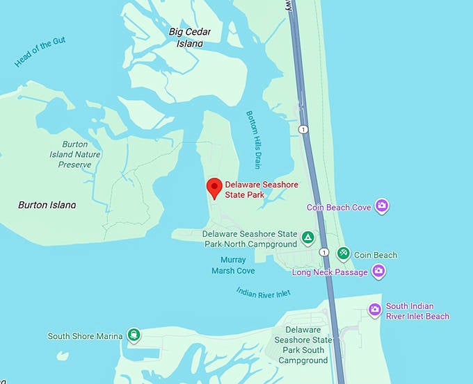 16. delaware seashore state park map