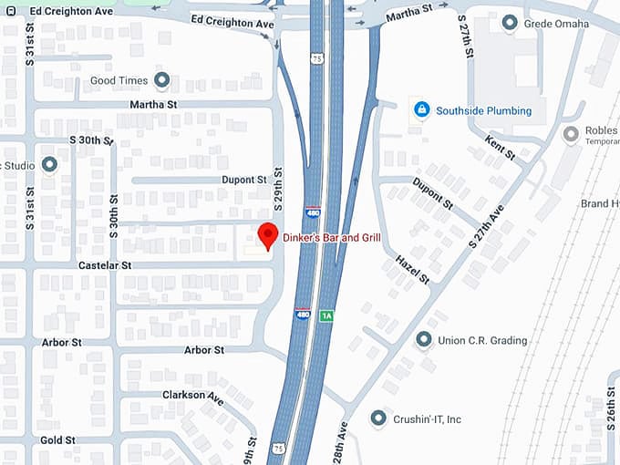 16. dinker's bar and grill map