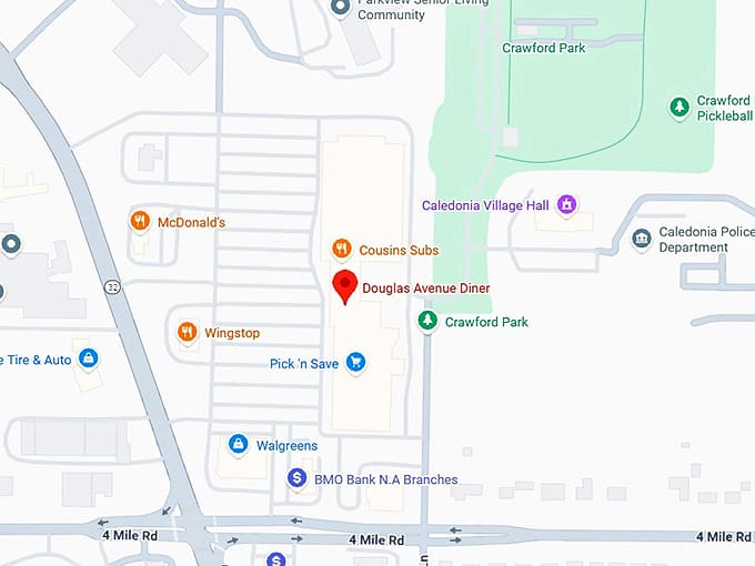 16. douglas avenue diner map