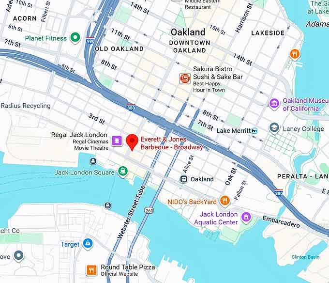 16. everett & jones barbeque broadway map