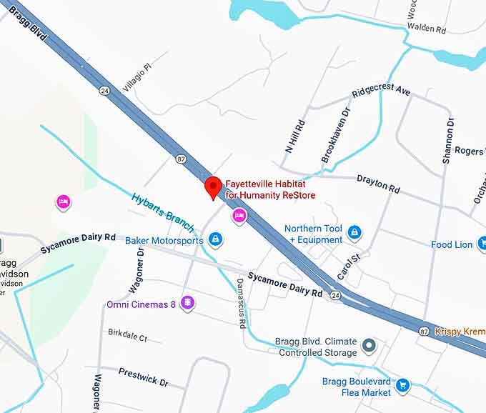 fayetteville habitat for humanity restore map