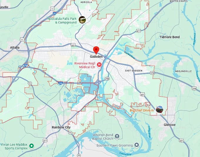 16. gadsden al map