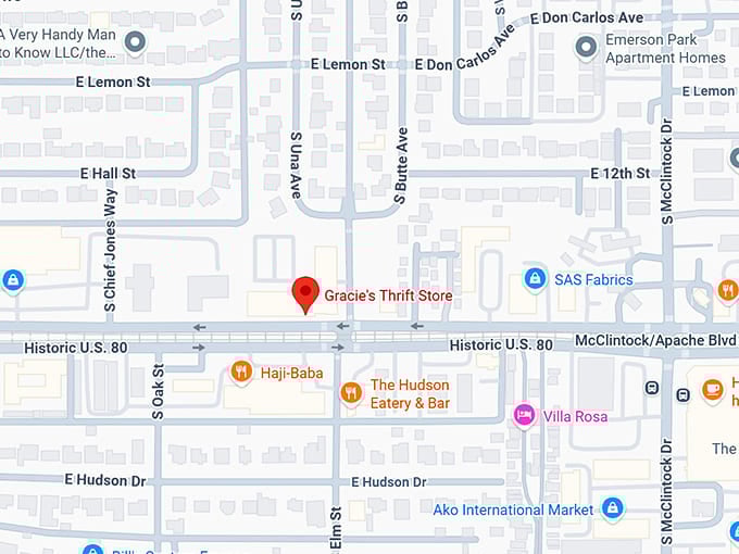 16. gracie's thrift store map