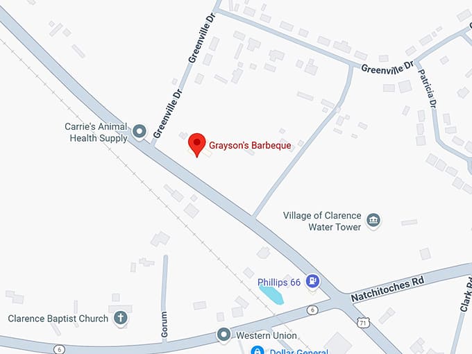 16. grayson's barbeque map