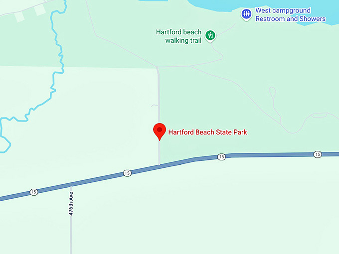 16. hartford beach state park map