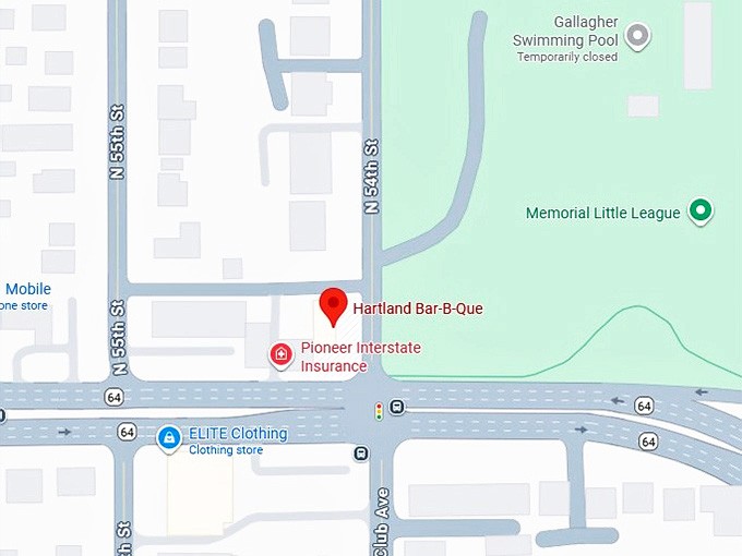 16. hartland bar b que map