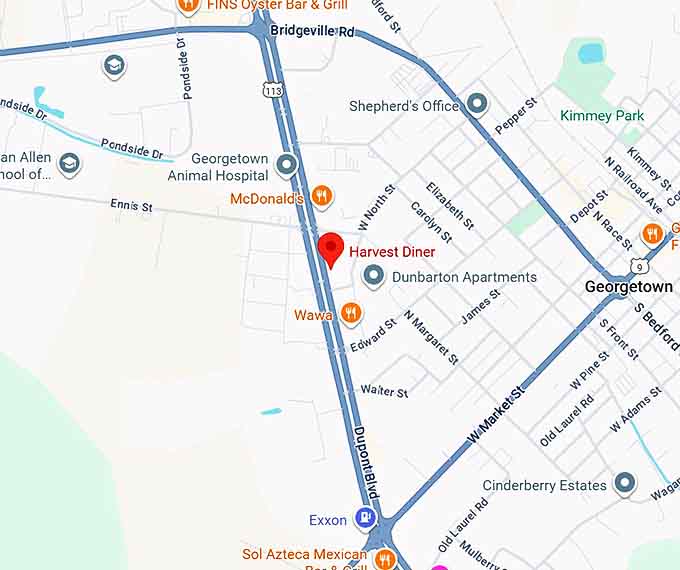 16. harvest diner map