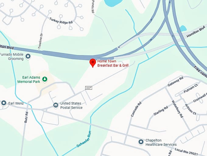 16. home town breakfast bar & grill map