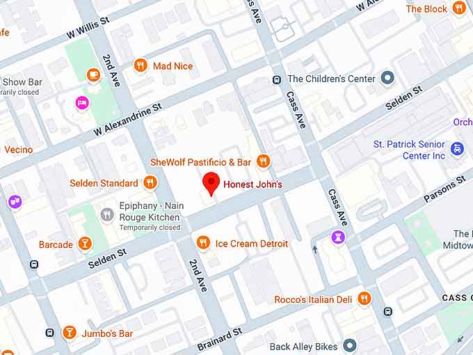 16. honest john's map