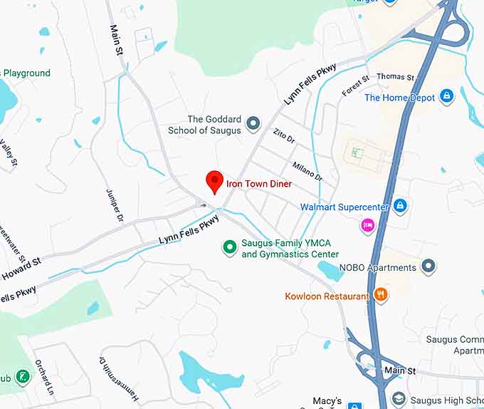 16. iron town diner map
