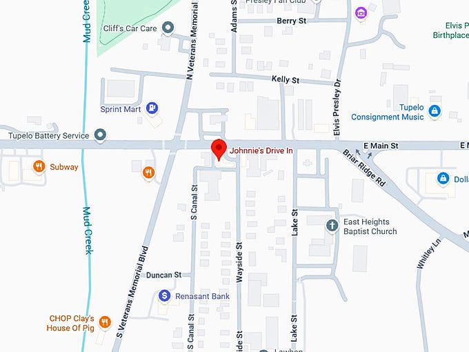 johnnie's drive in map