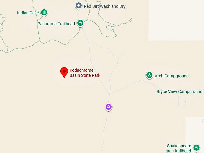 16. kodachrome basin state park map