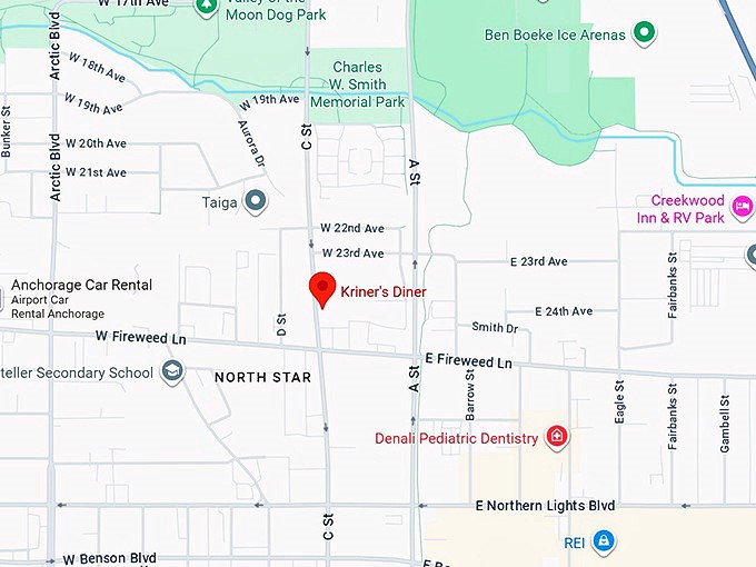 16. kriner's diner map