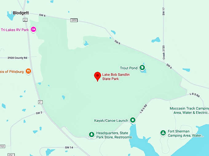 16. lake bob sandlin state park map