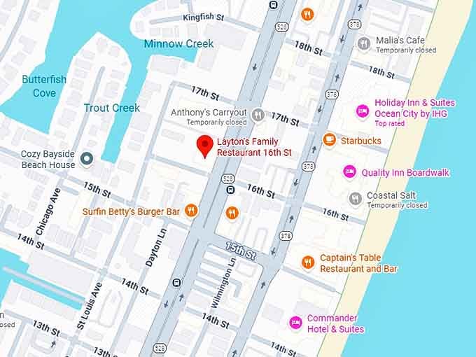 16. layton's family restaurant 16th st map