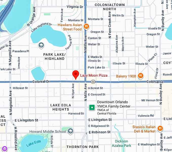 16. lazy moon pizza map