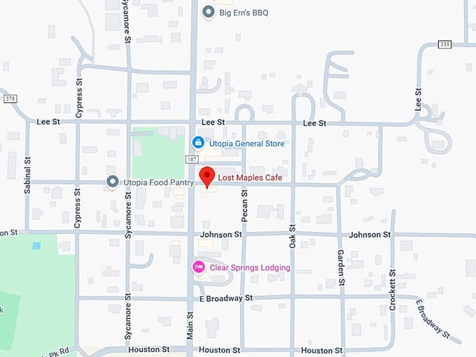 16. lost maples cafe map