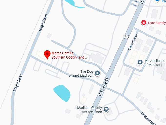 16. mama hamil's southern cookin' and bar b que buffet map