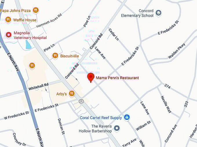 16. mama penn's restaurant map