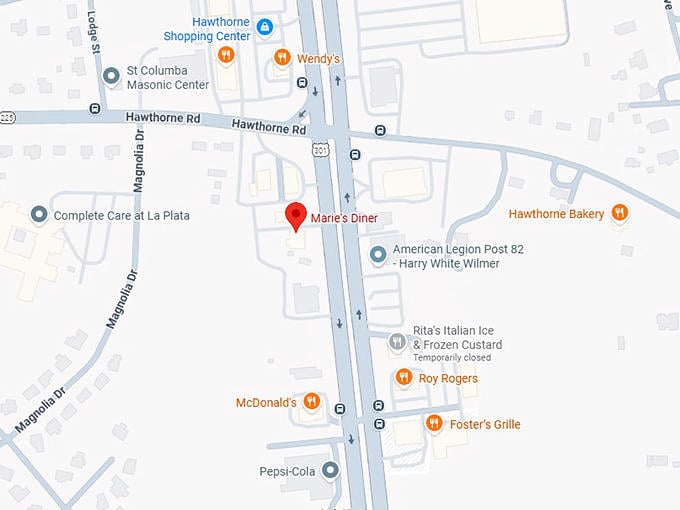 16. marie's diner map