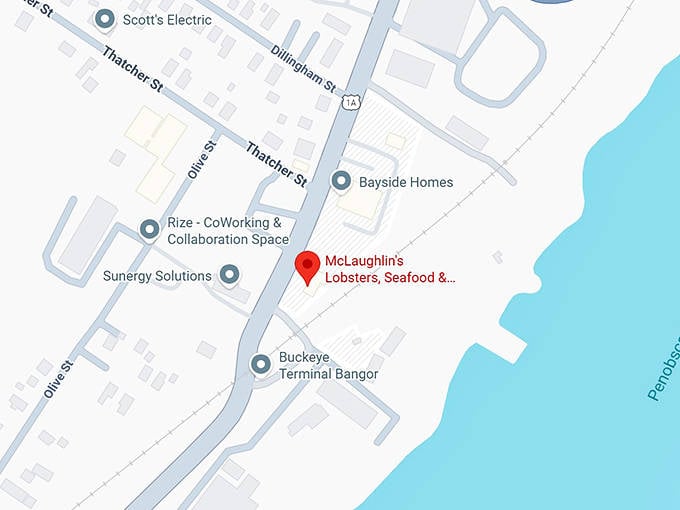 mclaughlin's lobsters, seafood & takeout in bangor map