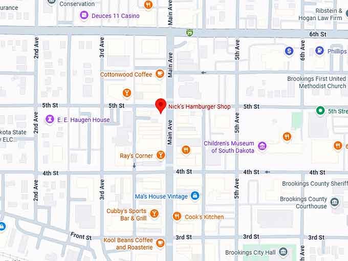 16. nick's hamburger shop map