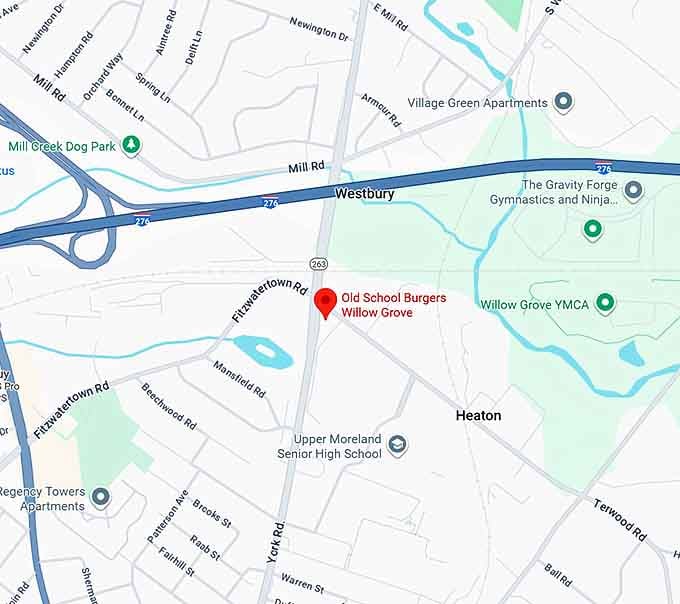 16. old school burgers willow grove map