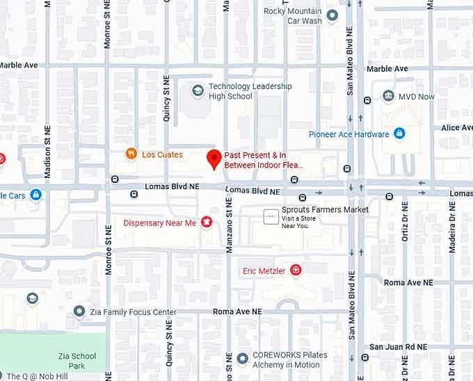 16. past present & in between indoor flea market and antiques map