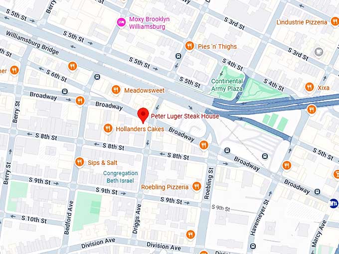 peter luger steak house map