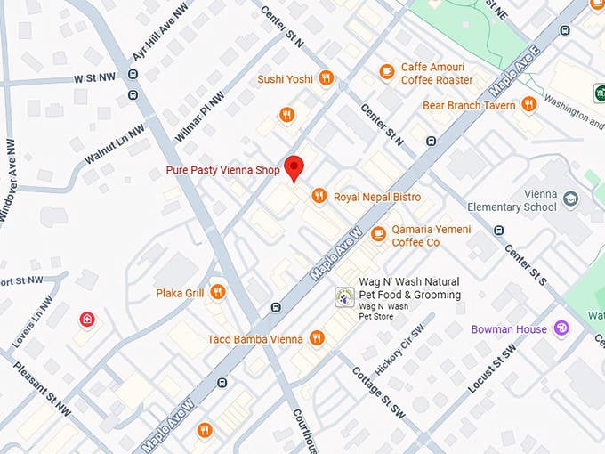 16. pure pasty vienna shop map