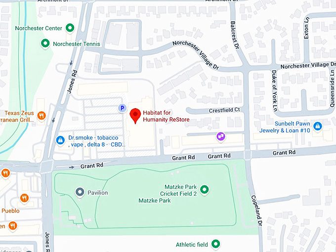 16. restore habitat for humanity (13350 jones rd) map