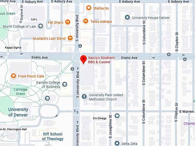 16. saucy's southern bbq & cuisine map