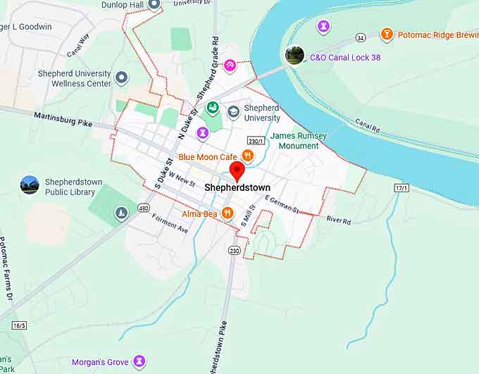16. shepherdstown map