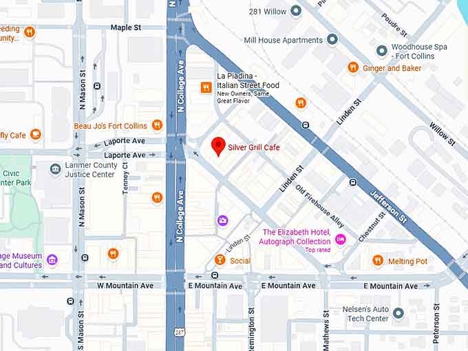 16. silver grill cafe map