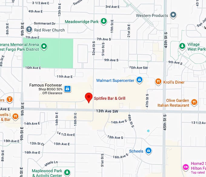 16. spitfire bar & grill map