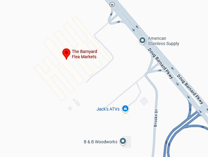 the barnyard flea markets map