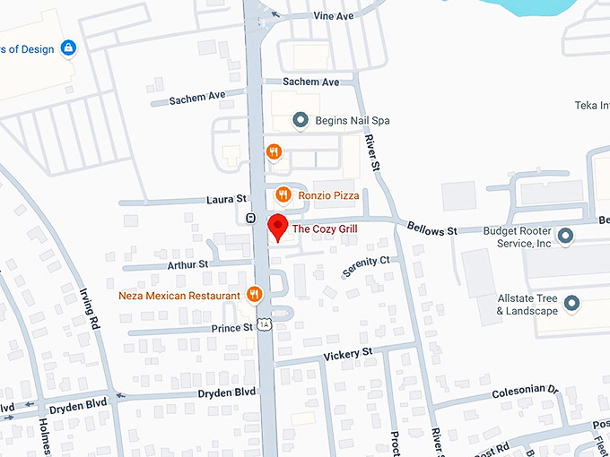 16. the cozy grill map