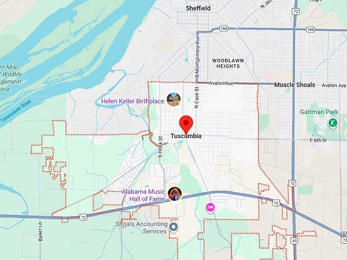 tuscumbia, al map