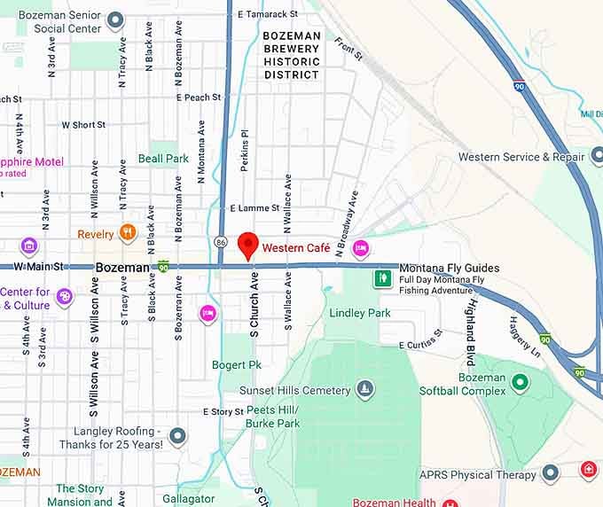 western caf&eacute; map