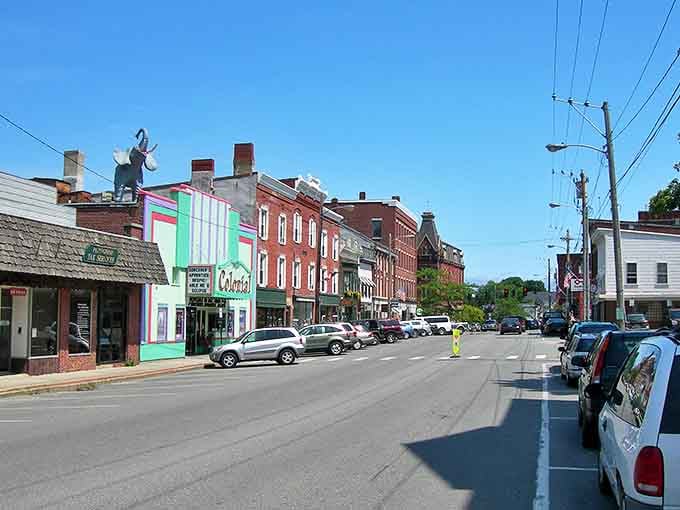 Belfast's Main Street welcomes you with classic New England charm and brick buildings that have witnessed generations of Maine stories.