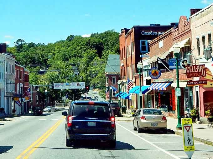  Ellsworth&rsquo;s Main Street rolls downhill like a red carpet leading straight to maritime magic and lobster dreams.