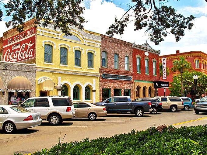 Historic downtown Fernandina Beach looks like a movie set with its vintage Coca-Cola sign and colorful brick buildings that whisper stories from another era.