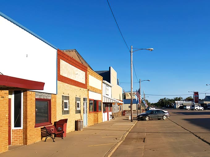 Lemmon's Main Street whispers tales of simpler times, where brick storefronts stand like sentinels of small-town America.
