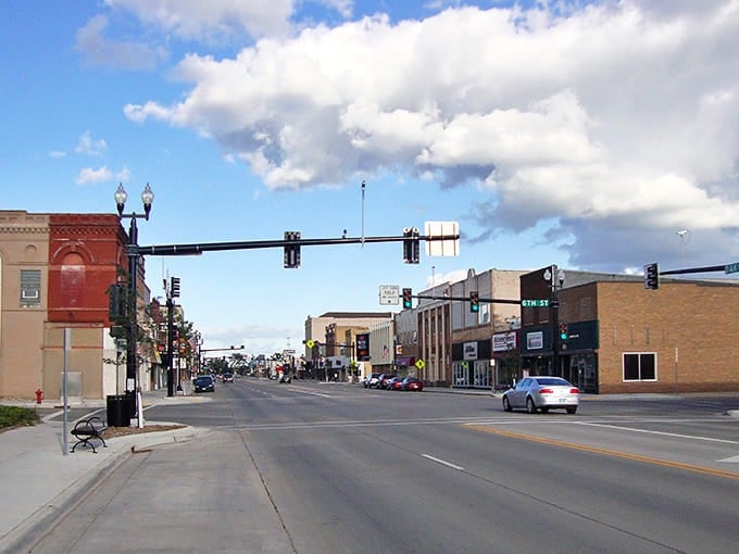 Wahpeton's Main Street offers that classic small-town charm where traffic jams are when three cars reach the stoplight simultaneously.