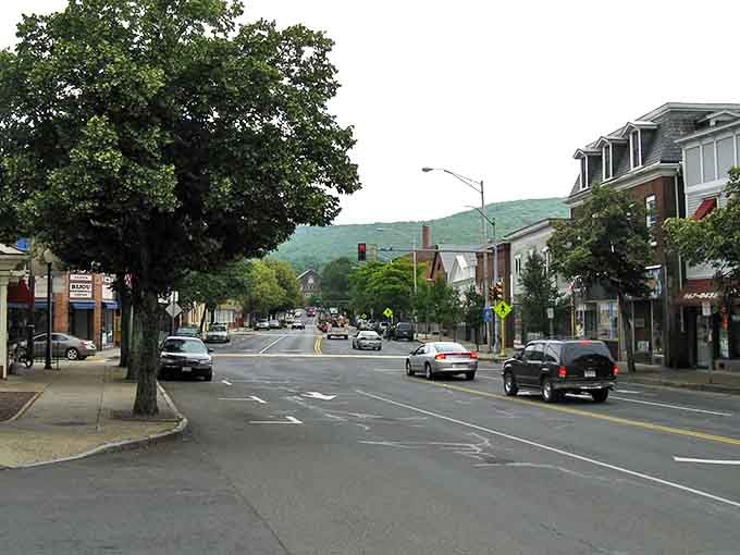 Main Street in Ware offers that classic New England charm – where rushing would feel like wearing a tuxedo to a backyard barbecue.