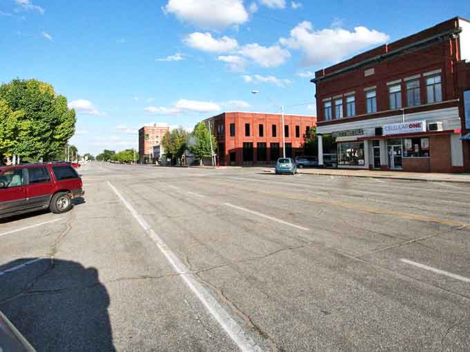 Brick storefronts line Alva's main street, where parking is plentiful and the pace of life remains refreshingly unhurried.