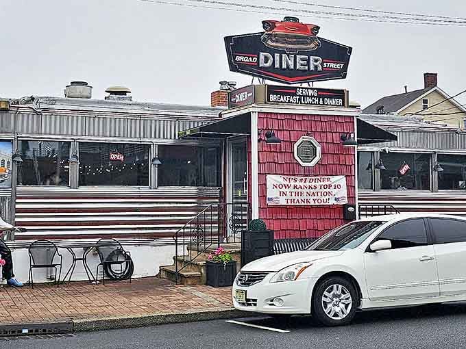 Classic Americana at its finest! This shiny diner car promises the kind of pancakes that make you forget all your other breakfast relationships.