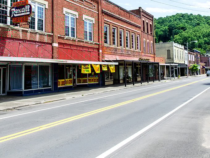 The vintage Rexall Drugs sign stands as a beloved landmark in Jellico. These brick storefronts have witnessed generations of community life unfolding at a gentler pace.