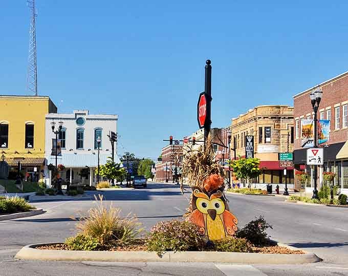 Winchester's charming downtown, where history lives on every corner and that adorable owl decoration watches over the crossroads.